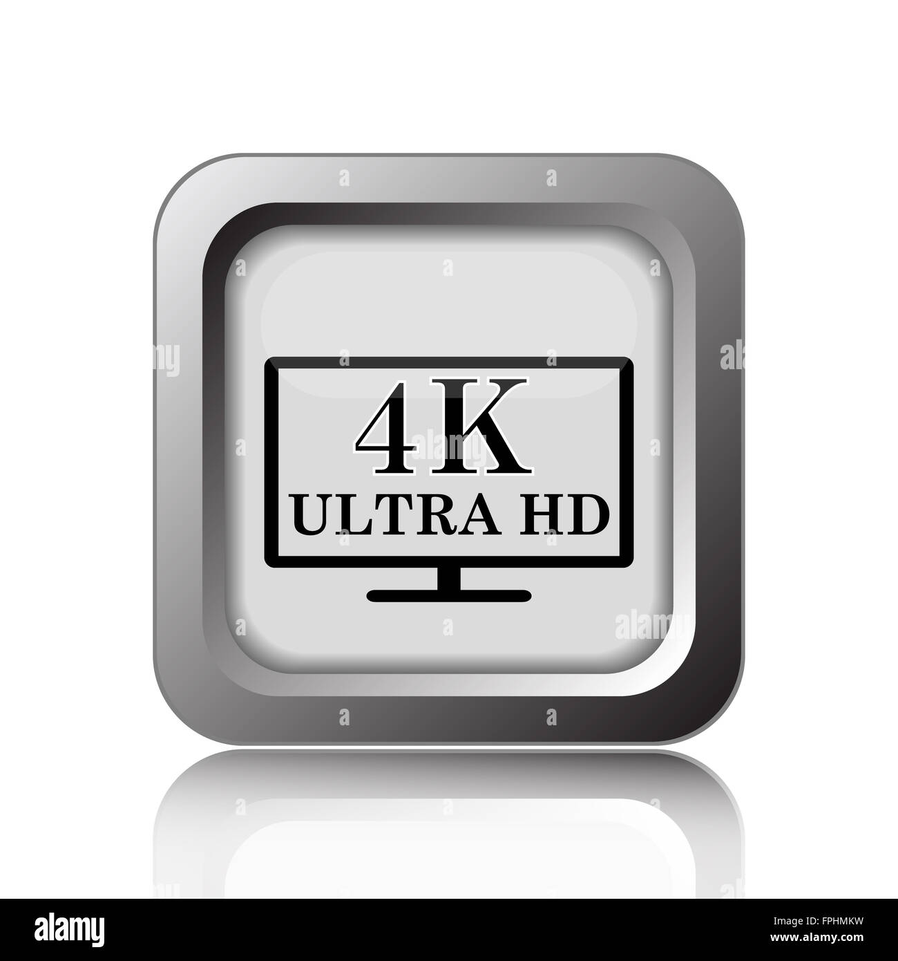 4K ultra HD icon. Internet button on white background Stock Photo - Alamy