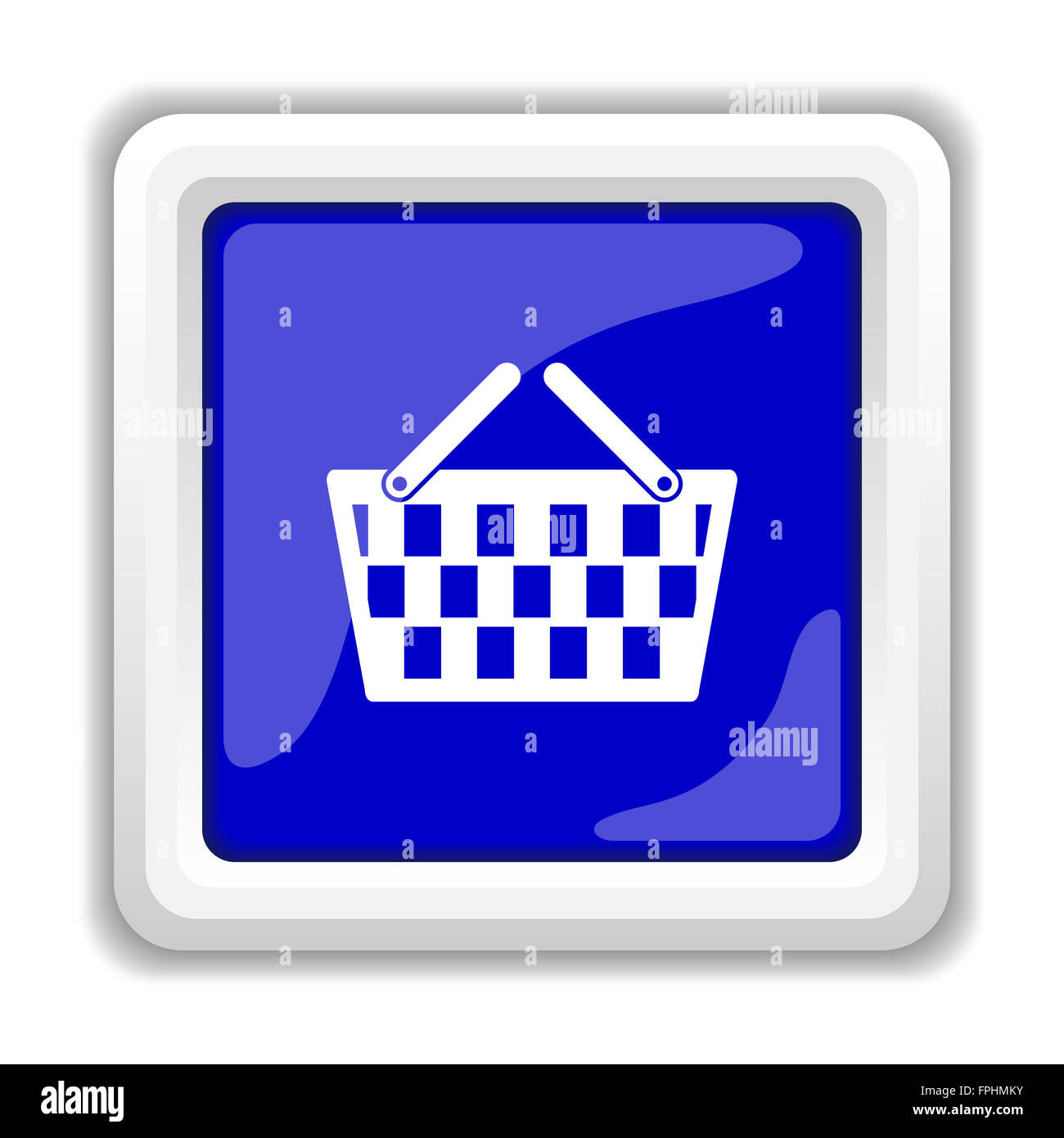 Shopping basket icon. Internet button on white background Stock Photo ...