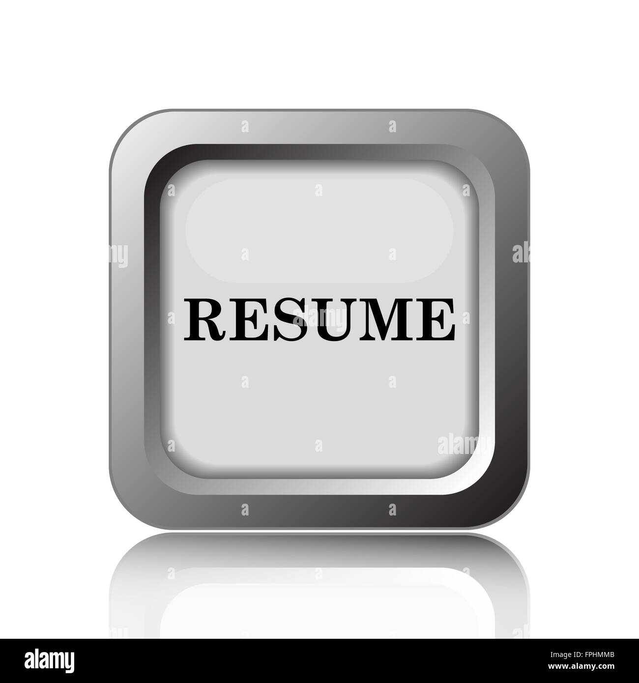 Resume icon. Internet button on white background Stock Photo - Alamy