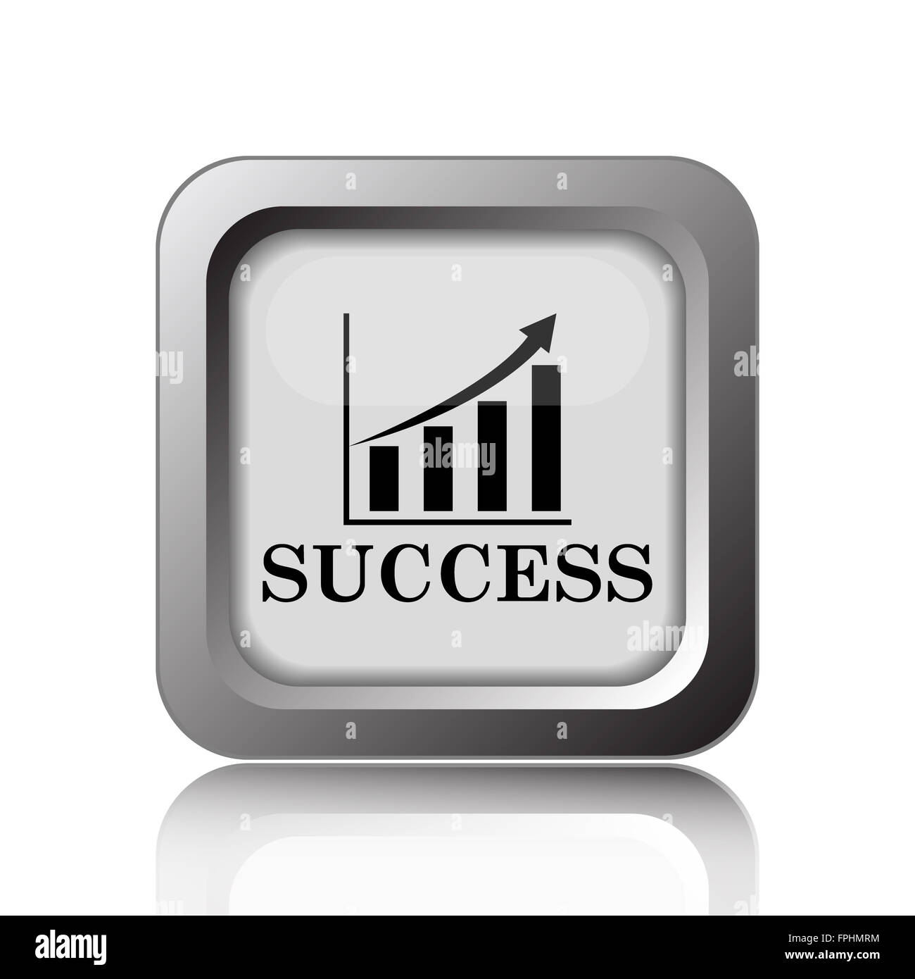 Success icon. Internet button on white background Stock Photo - Alamy