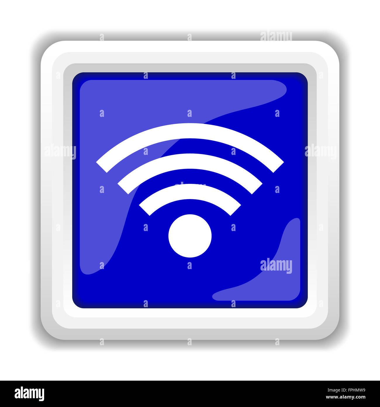 Wireless sign icon. Internet button on white background Stock Photo - Alamy