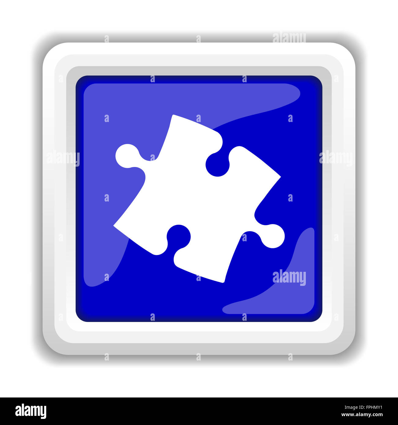 Puzzle piece icon. Internet button on white background Stock Photo - Alamy