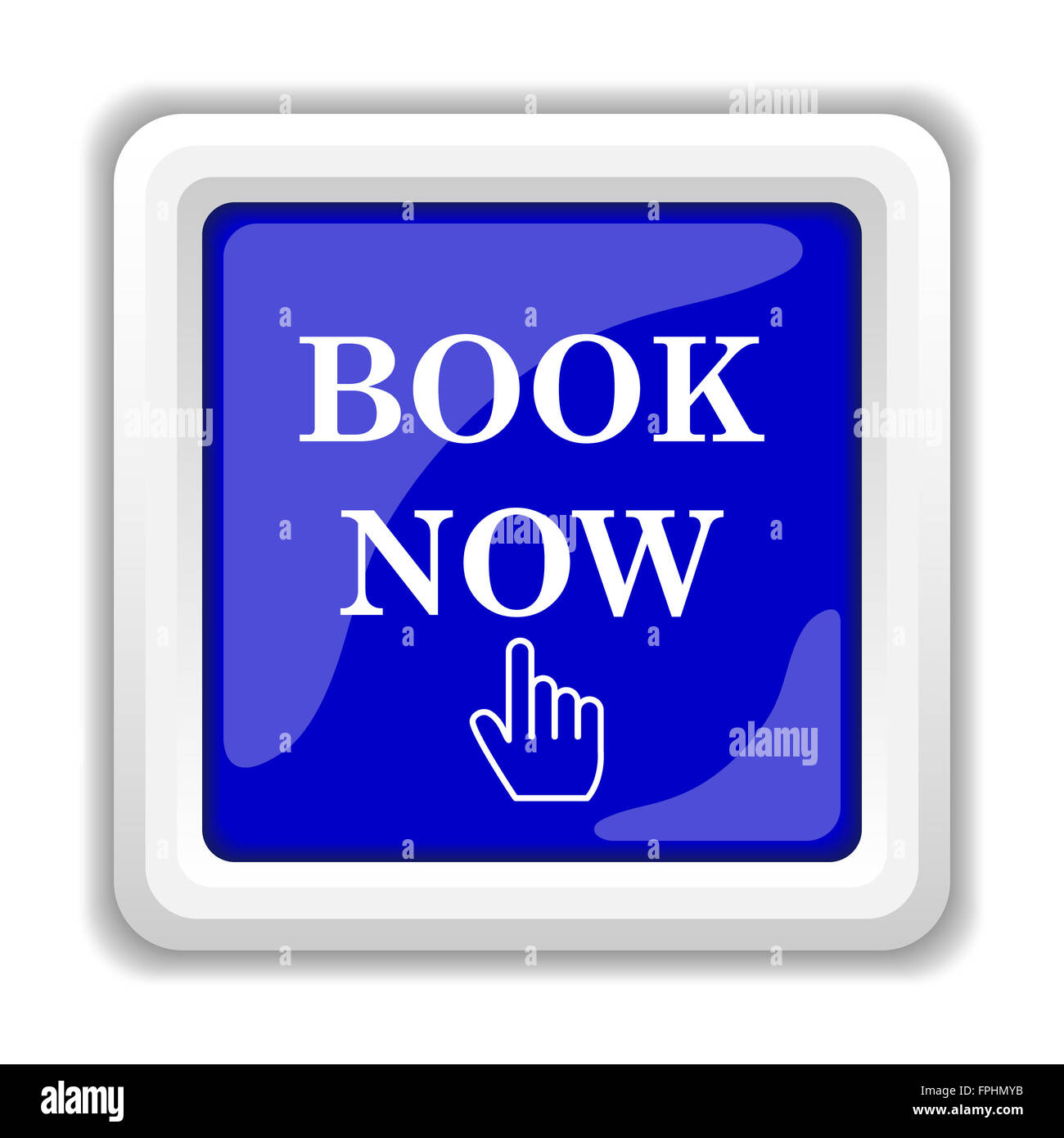 Book now icon. Internet button on white background Stock Photo - Alamy