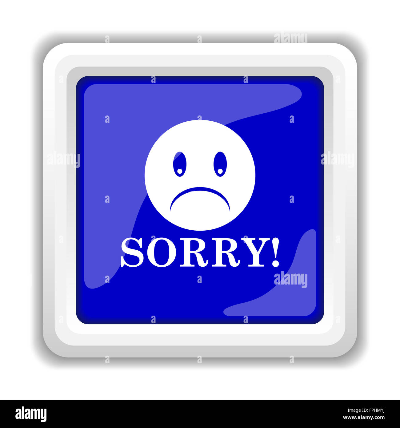 Sorry icon. Internet button on white background Stock Photo - Alamy