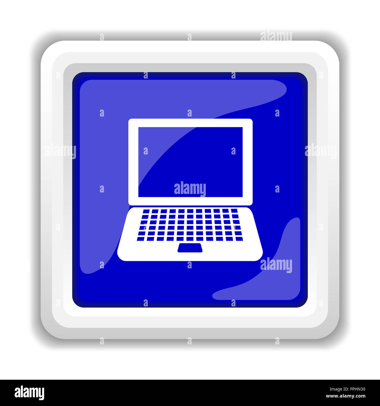 Laptop icon. Internet button on white background Stock Photo - Alamy