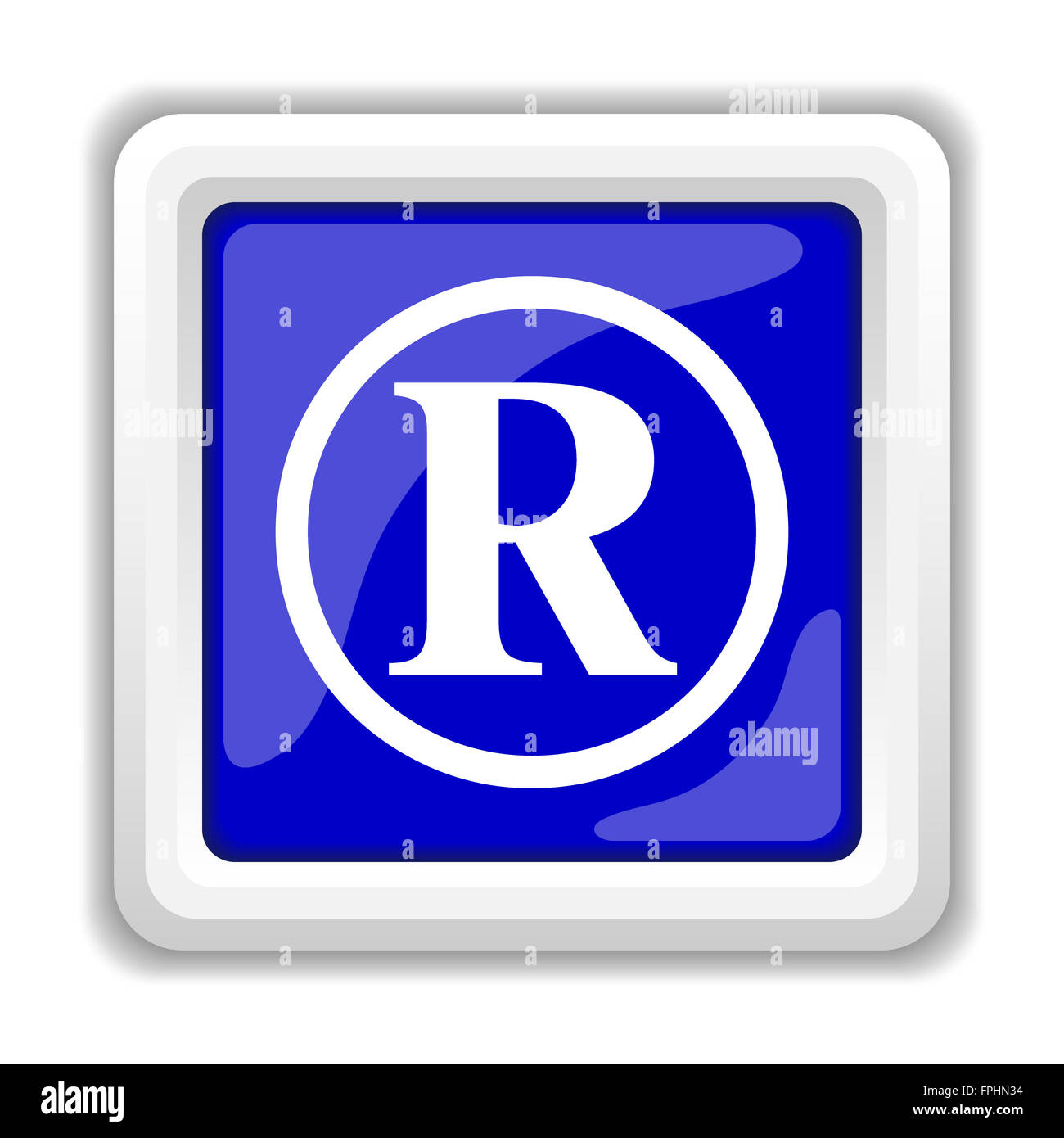 Registered mark icon. Internet button on white background Stock Photo ...