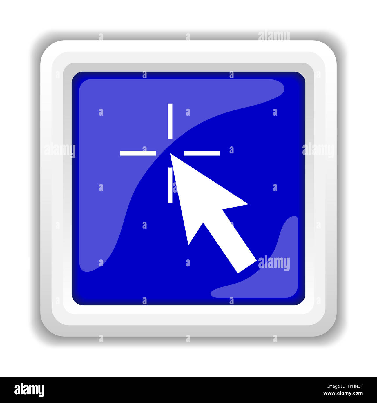 Click here icon. Internet button on white background Stock Photo - Alamy