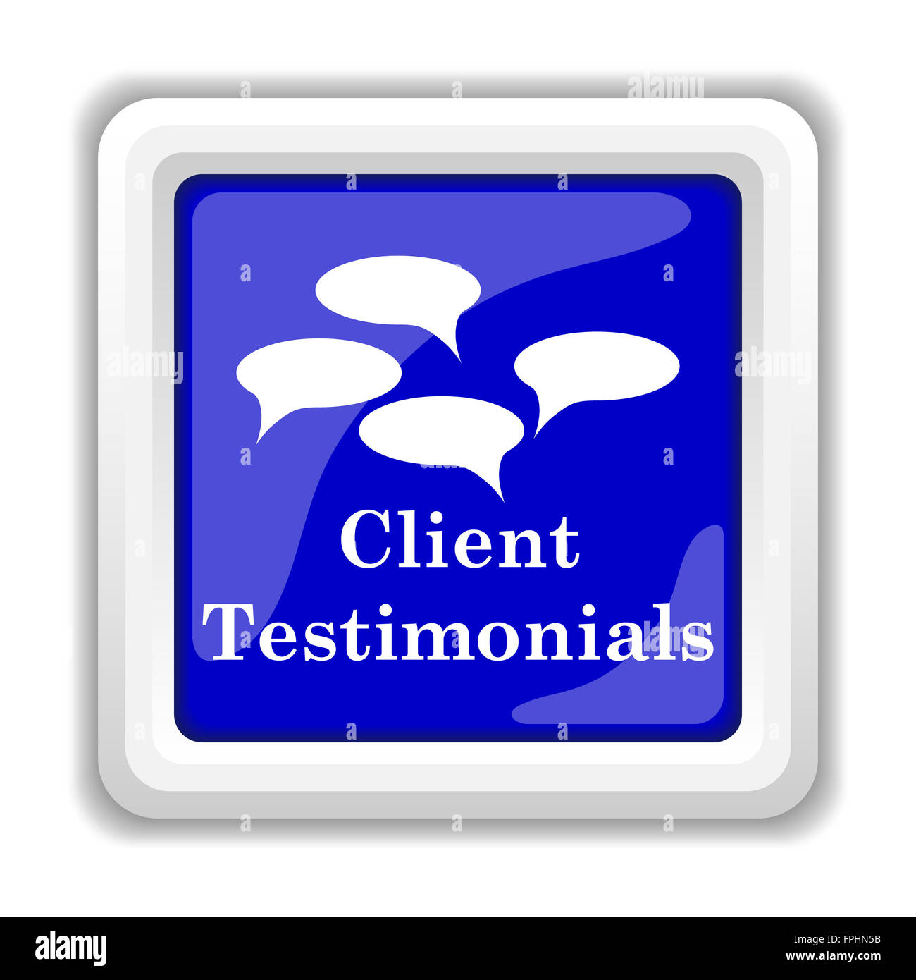 Client testimonials icon. Internet button on white background Stock ...