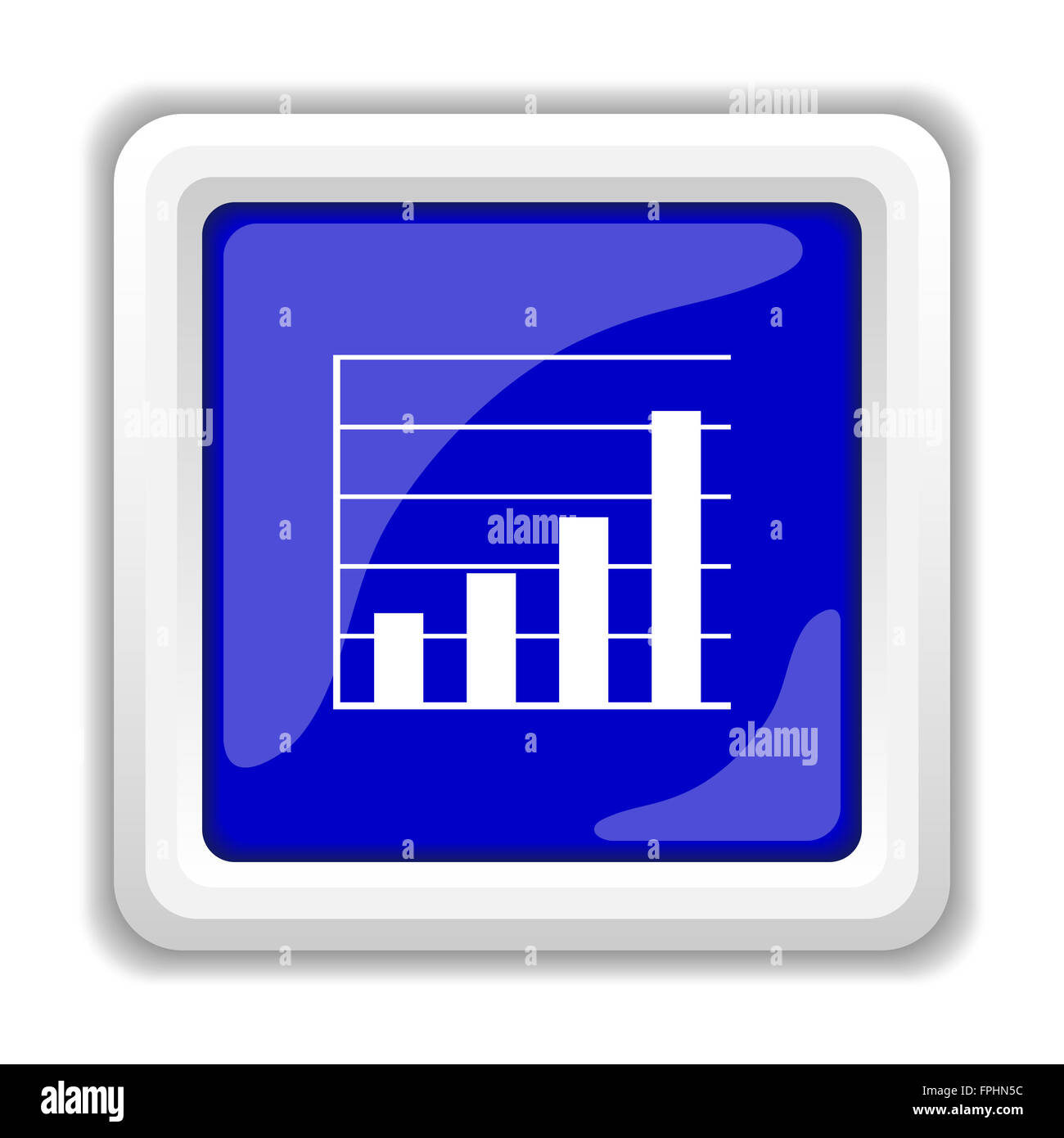 Chart bars icon. Internet button on white background Stock Photo - Alamy