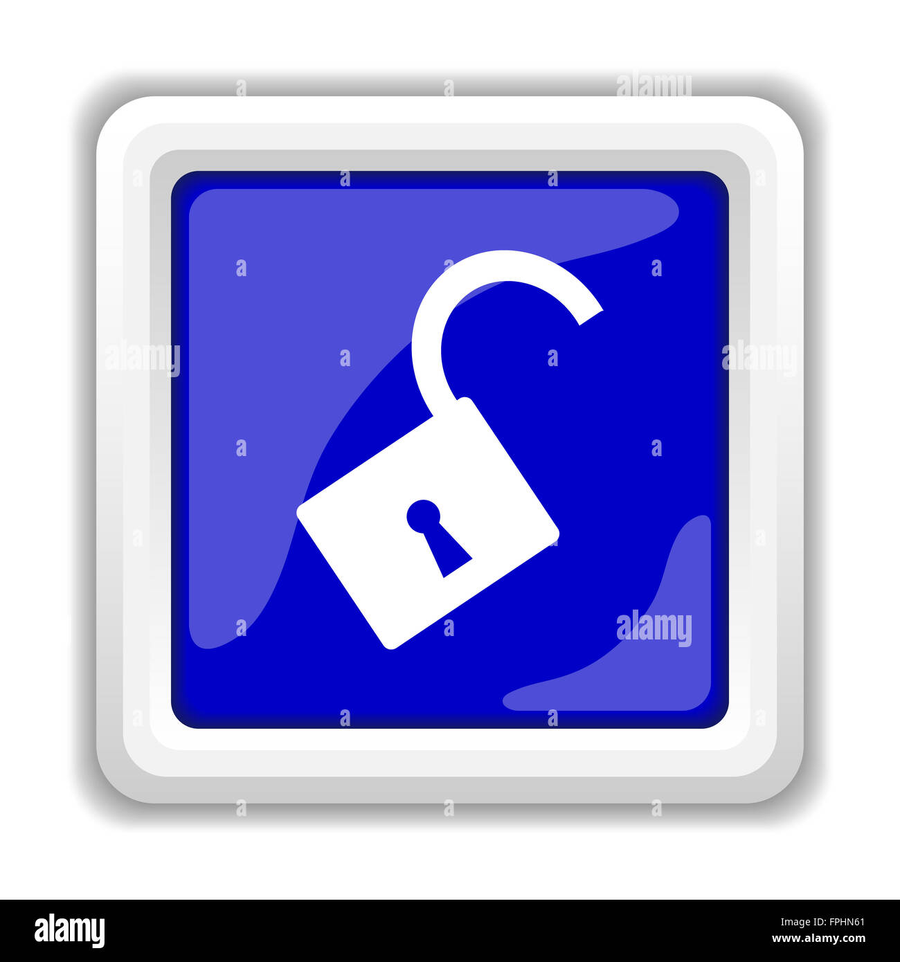 Open lock icon. Internet button on white background Stock Photo - Alamy