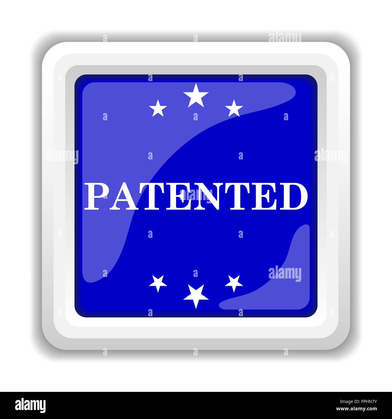 Patented icon. Internet button on white background Stock Photo - Alamy