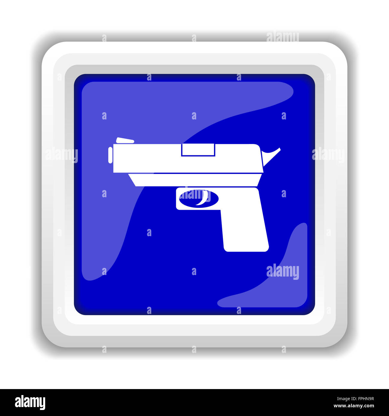 Gun icon. Internet button on white background Stock Photo - Alamy