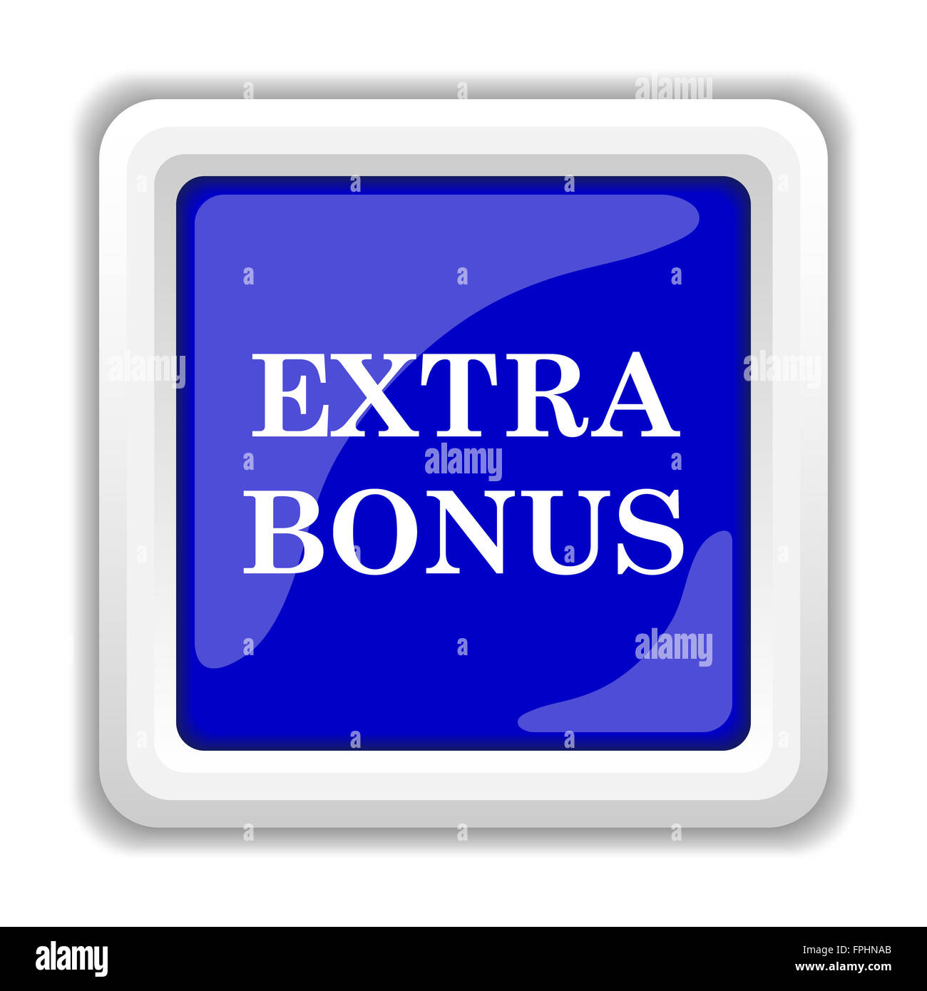Extra bonus icon. Internet button on white background Stock Photo - Alamy