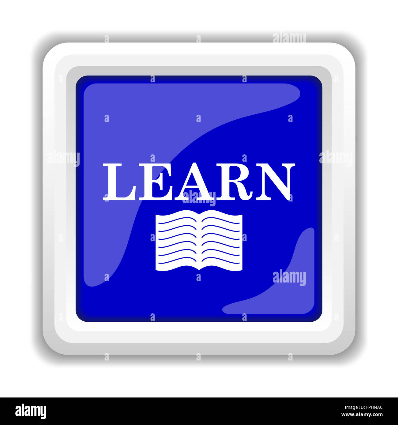 Learn icon. Internet button on white background Stock Photo - Alamy