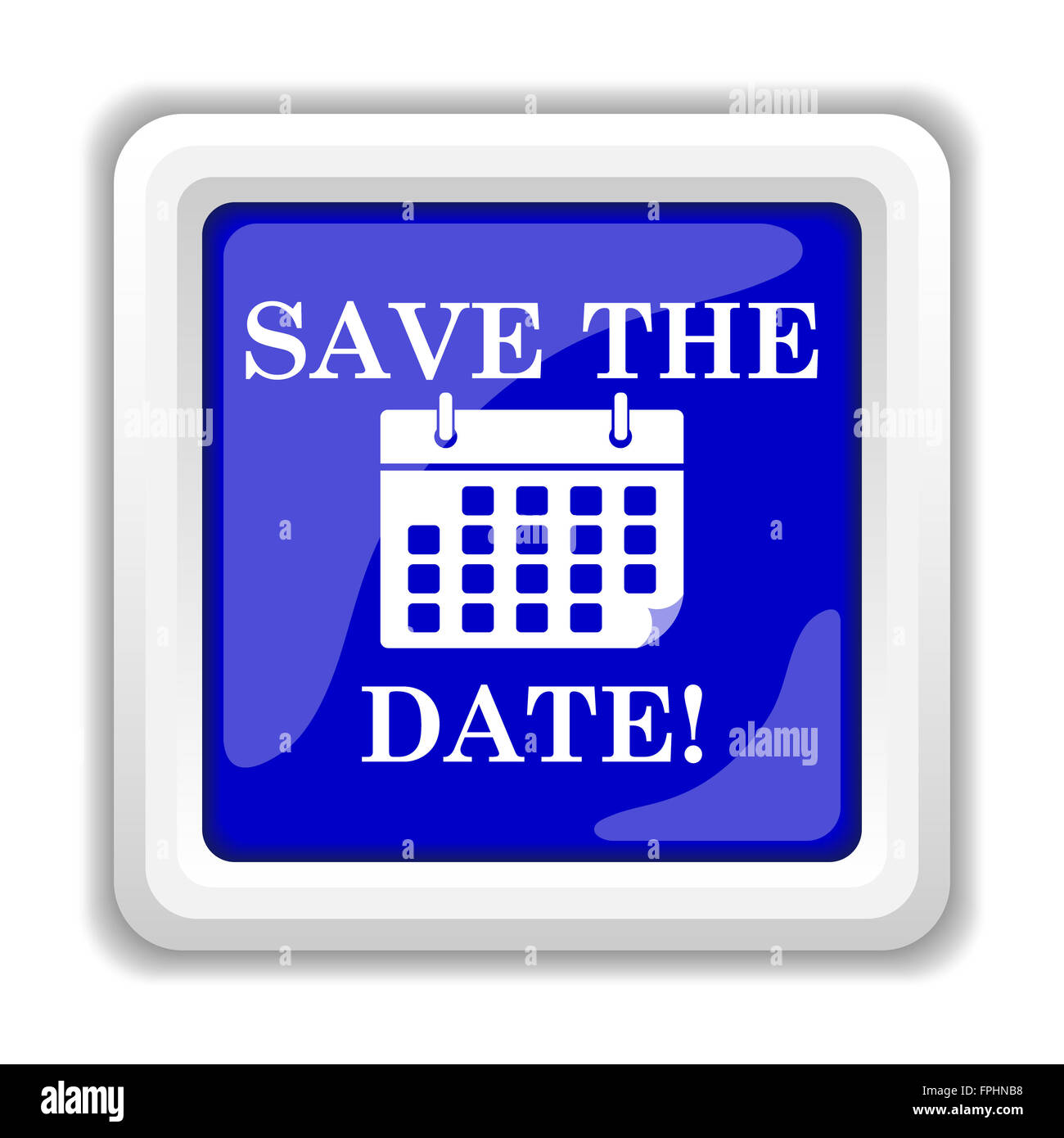 Save the date icon. Internet button on white background Stock Photo - Alamy