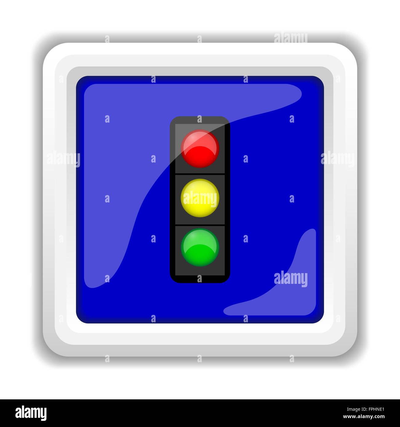 Traffic light icon. Internet button on white background Stock Photo - Alamy