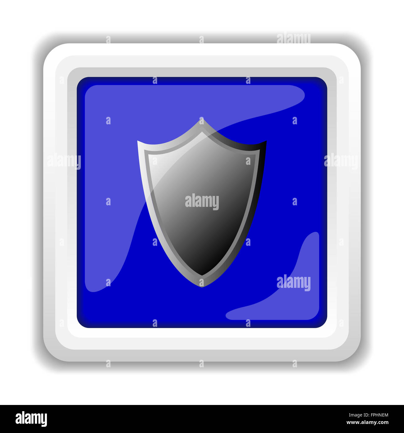 Shield icon. Internet button on white background Stock Photo - Alamy
