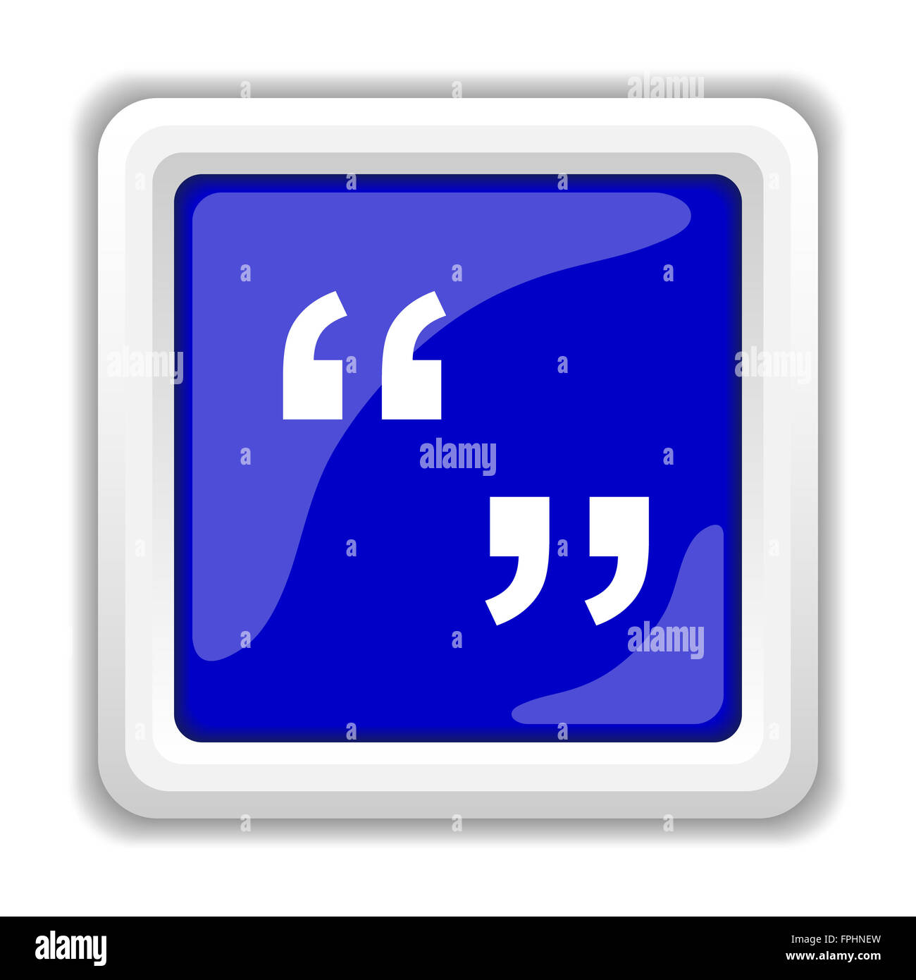 Quotation marks icon. Internet button on white background Stock Photo ...