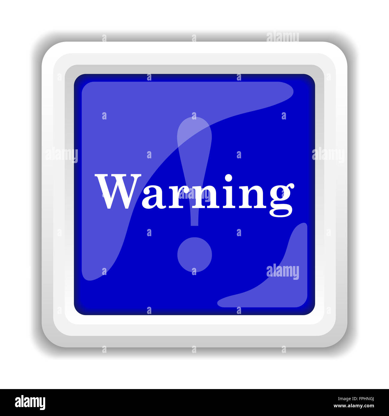 Warning icon. Internet button on white background Stock Photo - Alamy