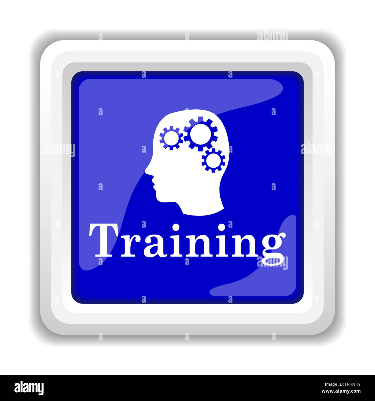 Training icon. Internet button on white background Stock Photo - Alamy