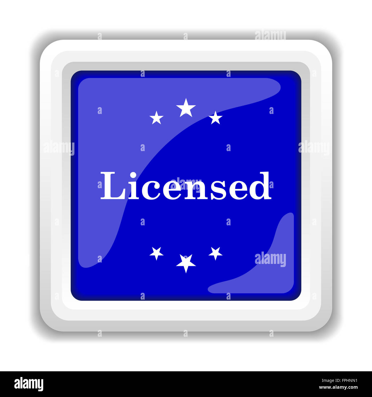 Licensed icon. Internet button on white background Stock Photo - Alamy