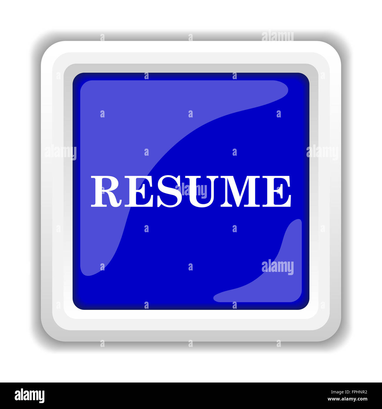 Resume icon. Internet button on white background Stock Photo - Alamy