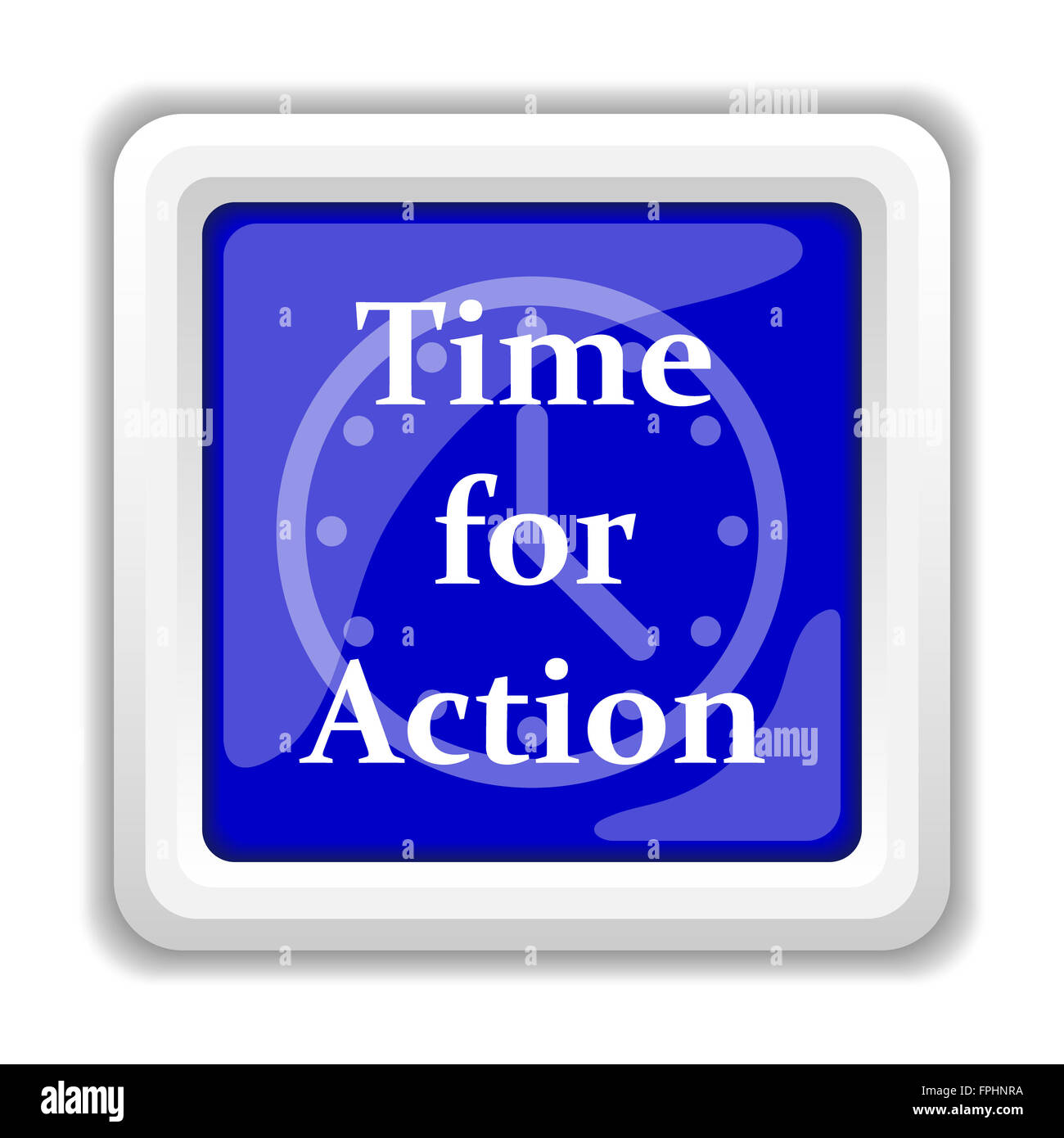 Time for action icon. Internet button on white background Stock Photo ...
