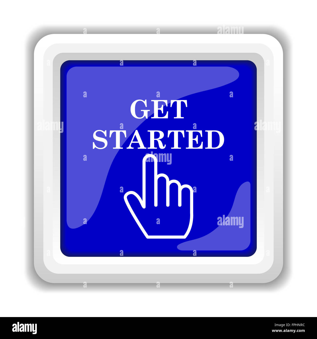 Get started icon. Internet button on white background Stock Photo - Alamy