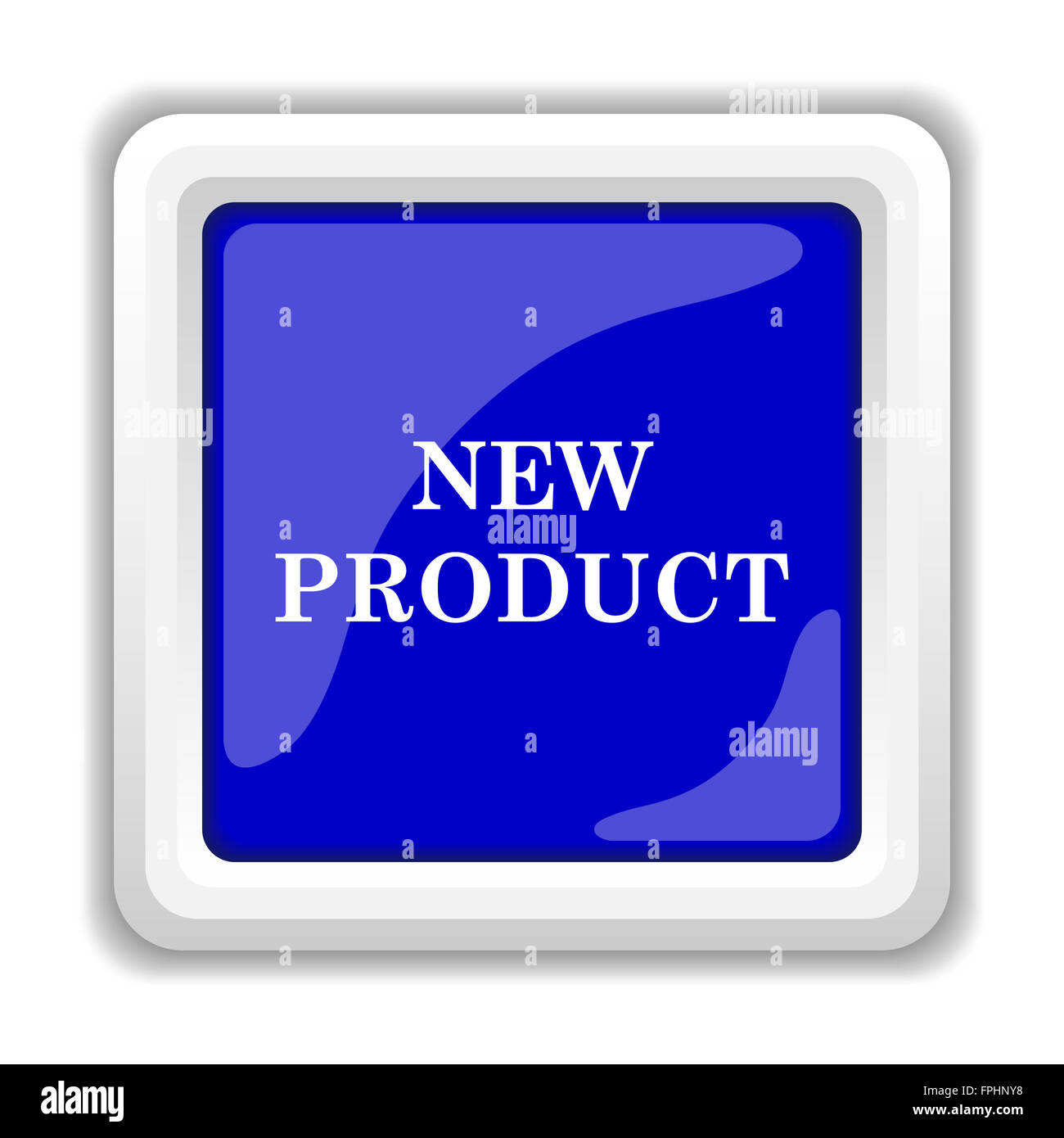 New product icon. Internet button on white background Stock Photo - Alamy