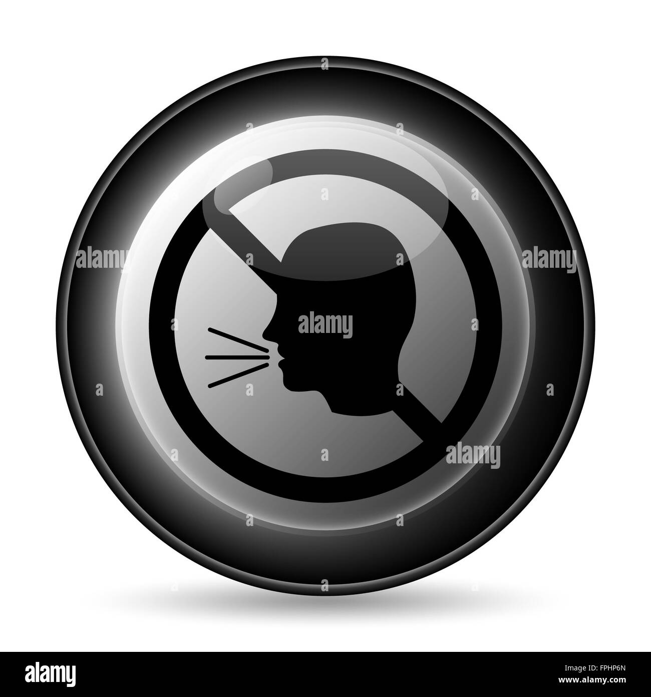 No talking icon. Internet button on white background Stock Photo - Alamy