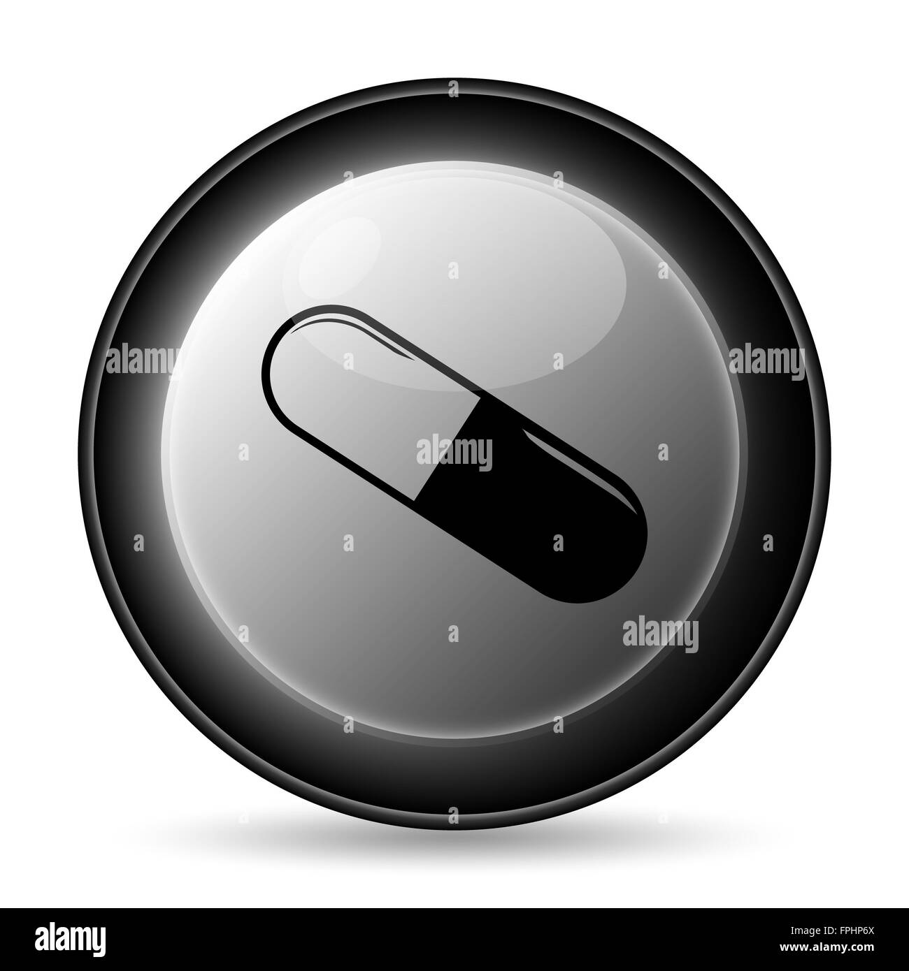 Pill icon. Internet button on white background Stock Photo - Alamy