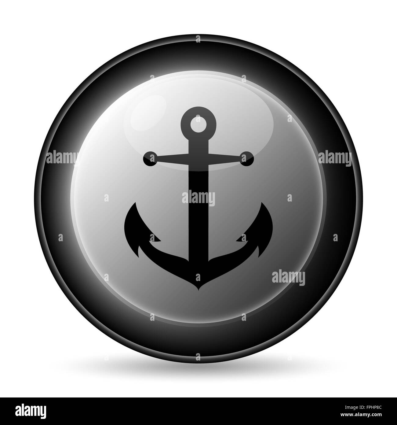 Anchor icon. Internet button on white background Stock Photo - Alamy