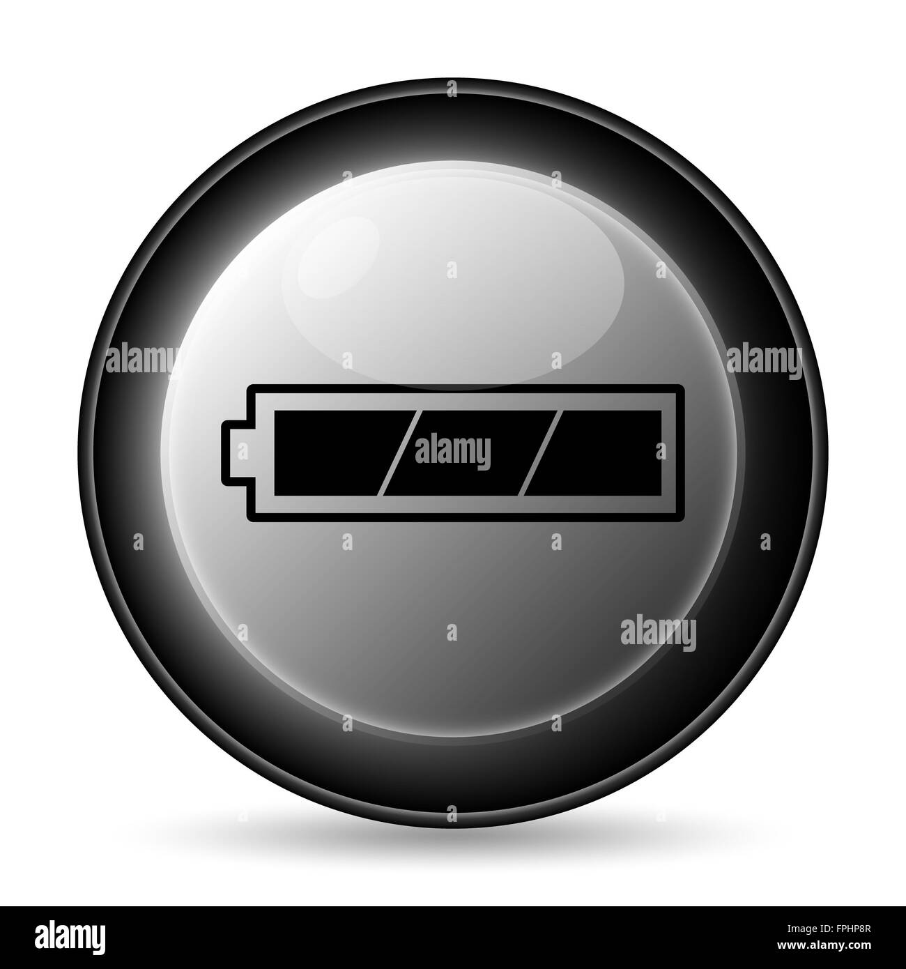 Fully charged battery icon. Internet button on white background Stock ...