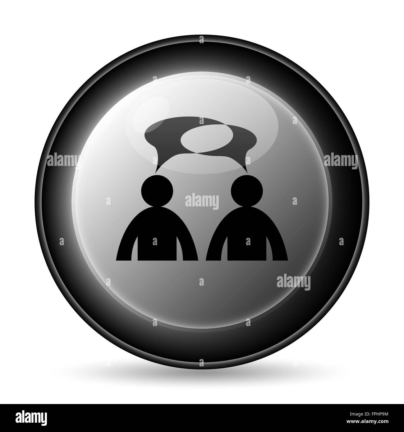 Comments icon. Internet button on white background. - men with bubbles ...