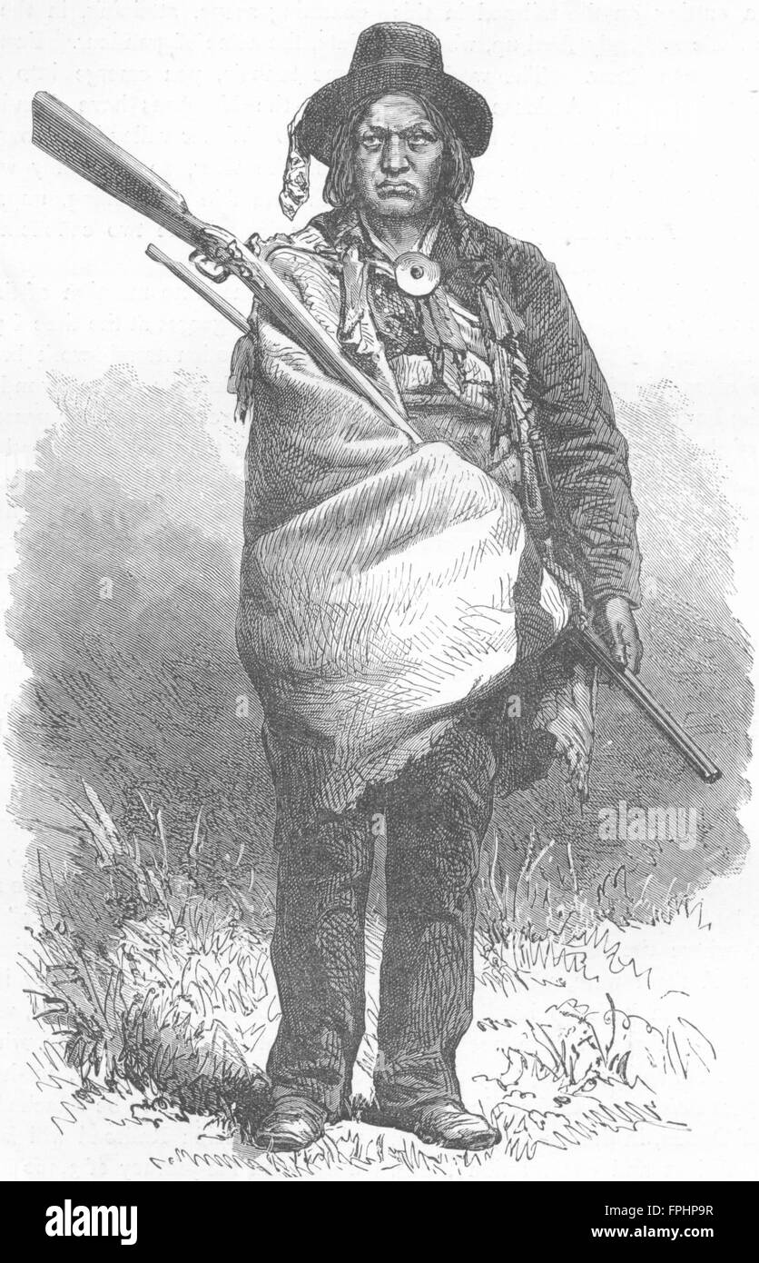 USA: A Cheyenne chief, antique print 1880 Stock Photo - Alamy