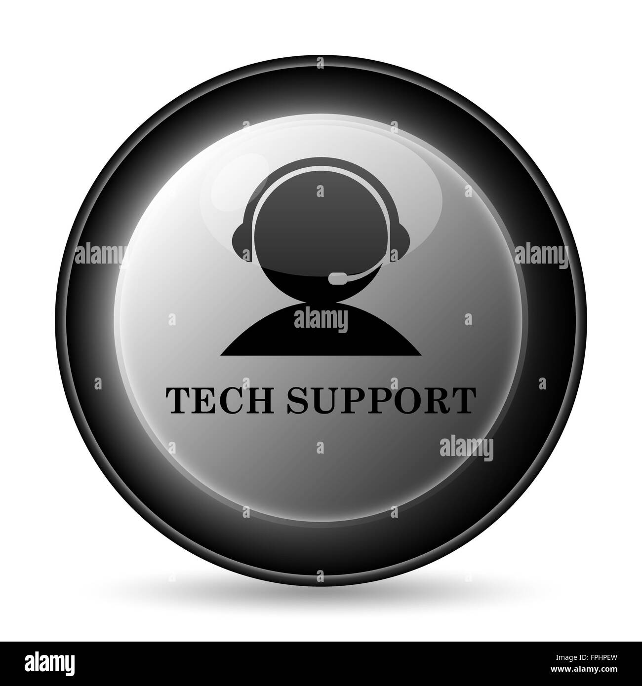 Tech support icon. Internet button on white background Stock Photo - Alamy