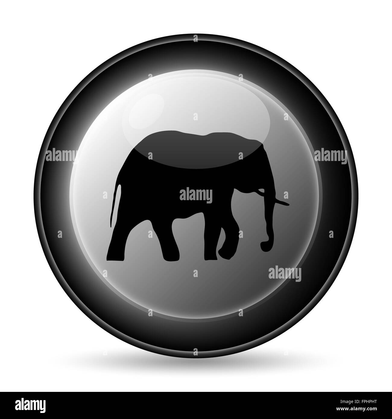 Elephant icon. Internet button on white background Stock Photo - Alamy