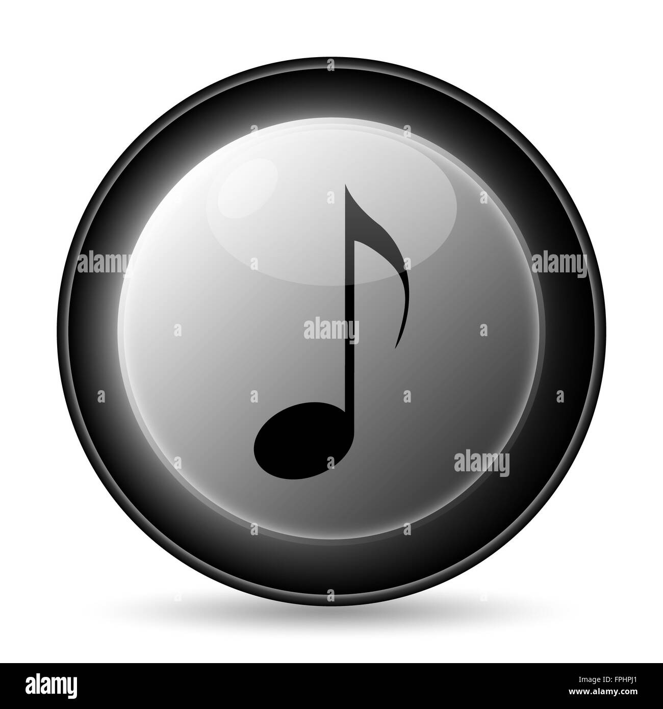 Musical note icon. Internet button on white background Stock Photo - Alamy