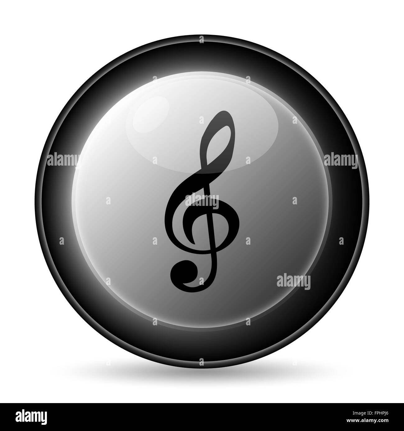 Musical note icon. Internet button on white background Stock Photo - Alamy
