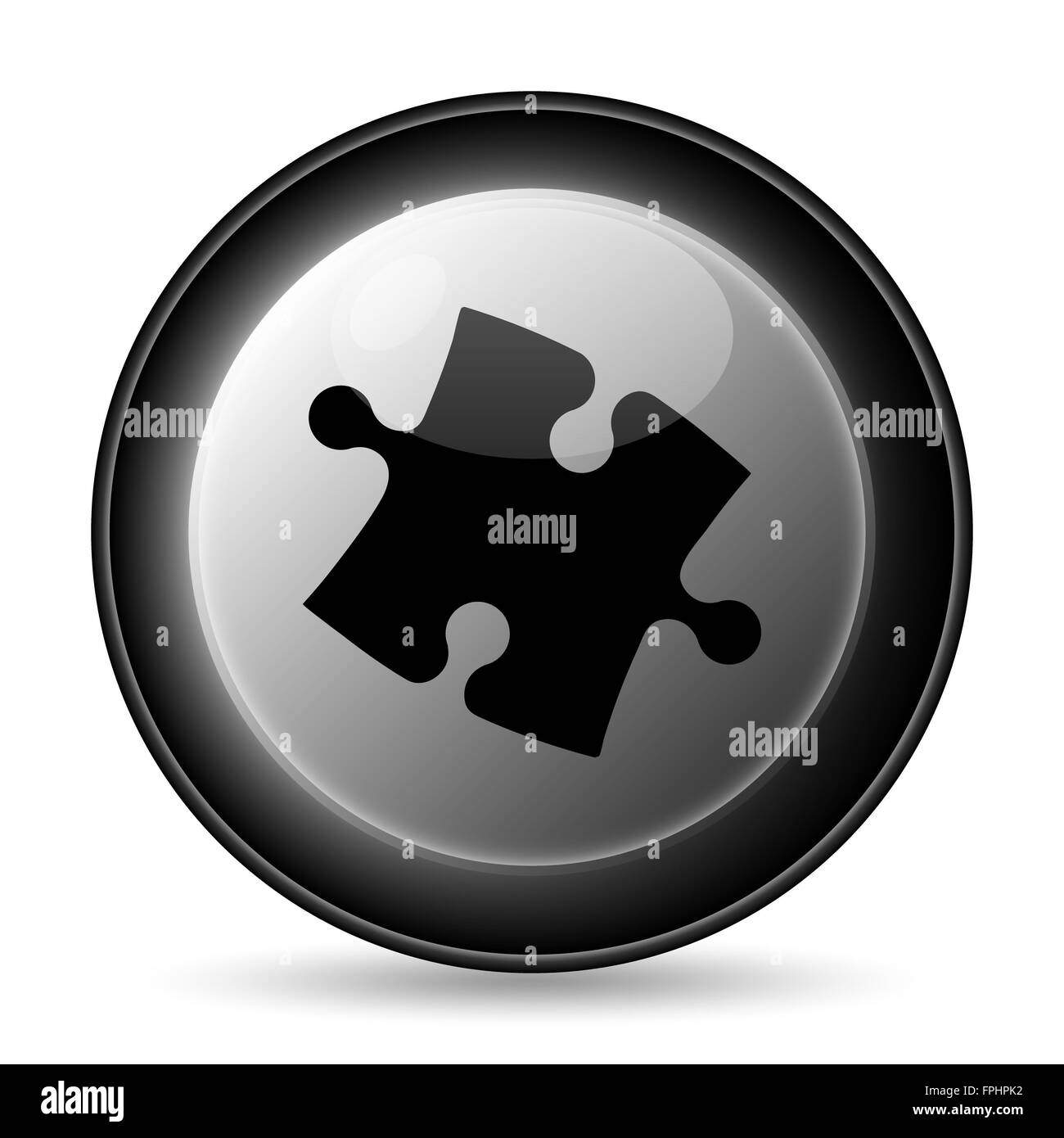Puzzle piece icon. Internet button on white background Stock Photo - Alamy