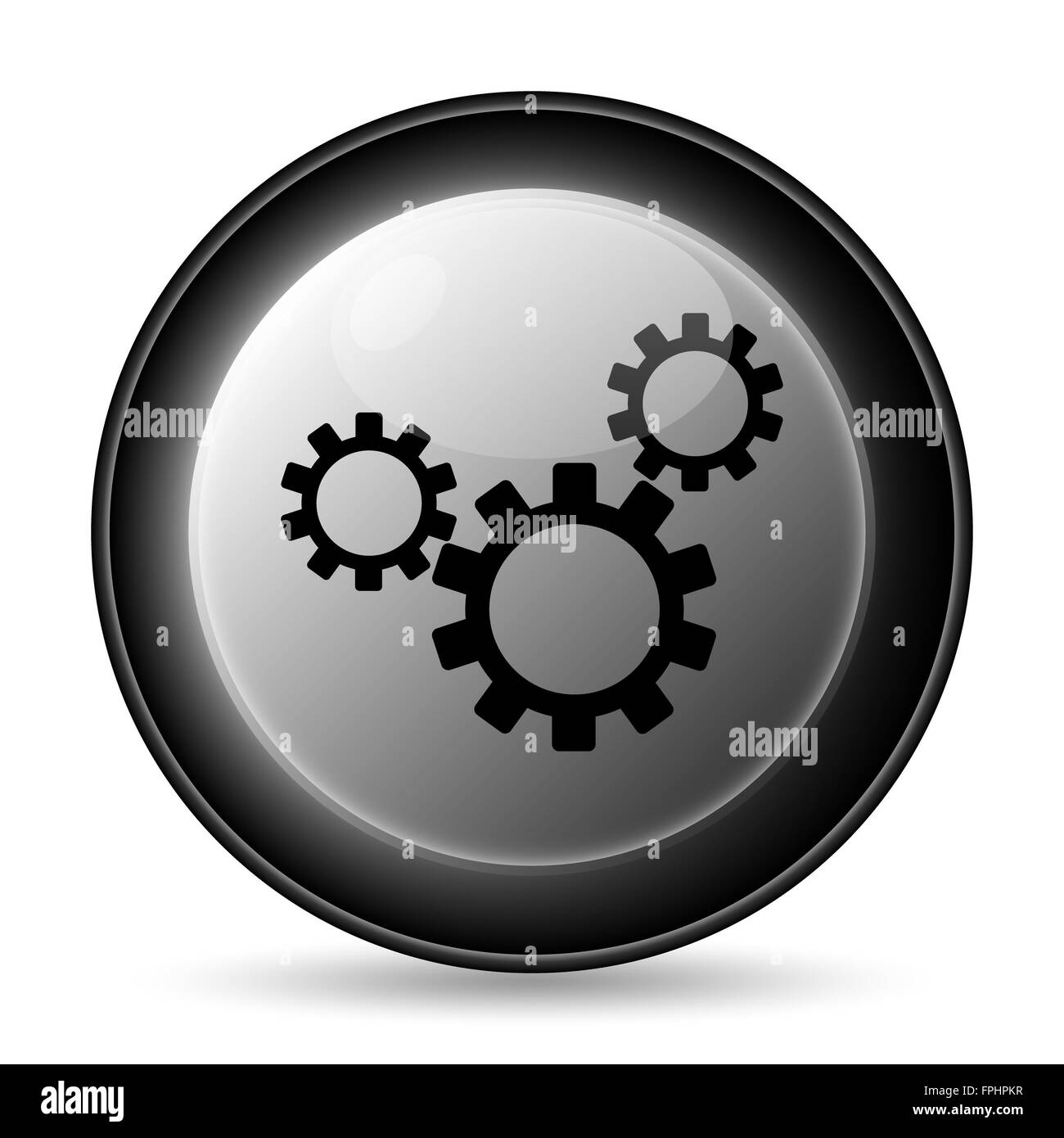 Settings icon. Internet button on white background Stock Photo - Alamy
