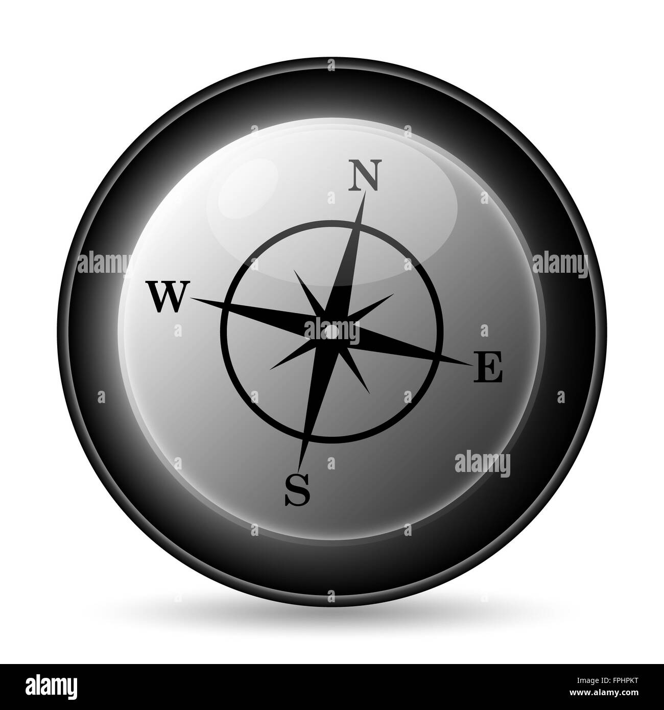 Compass icon. Internet button on white background Stock Photo - Alamy