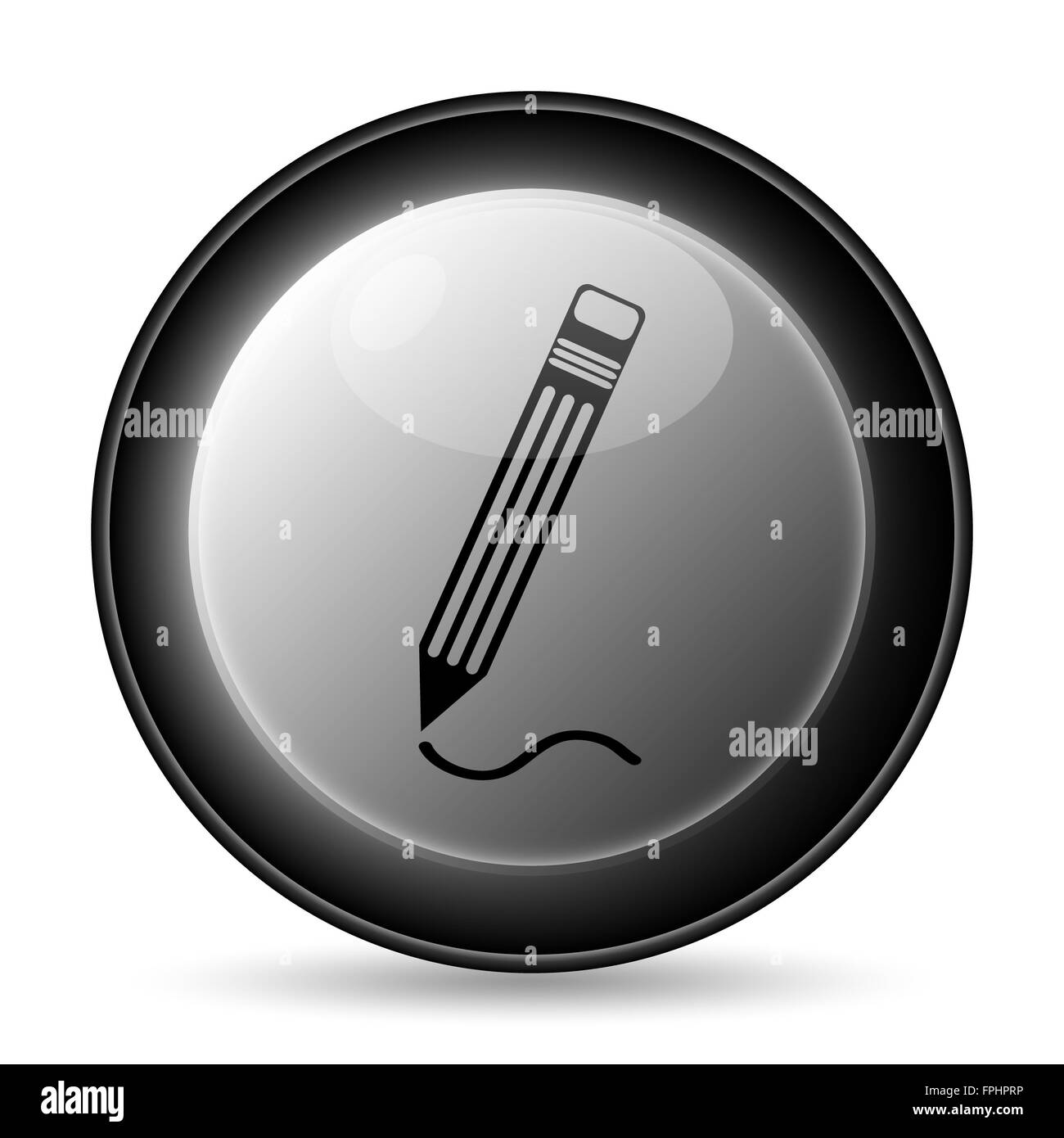 Pen icon. Internet button on white background Stock Photo - Alamy