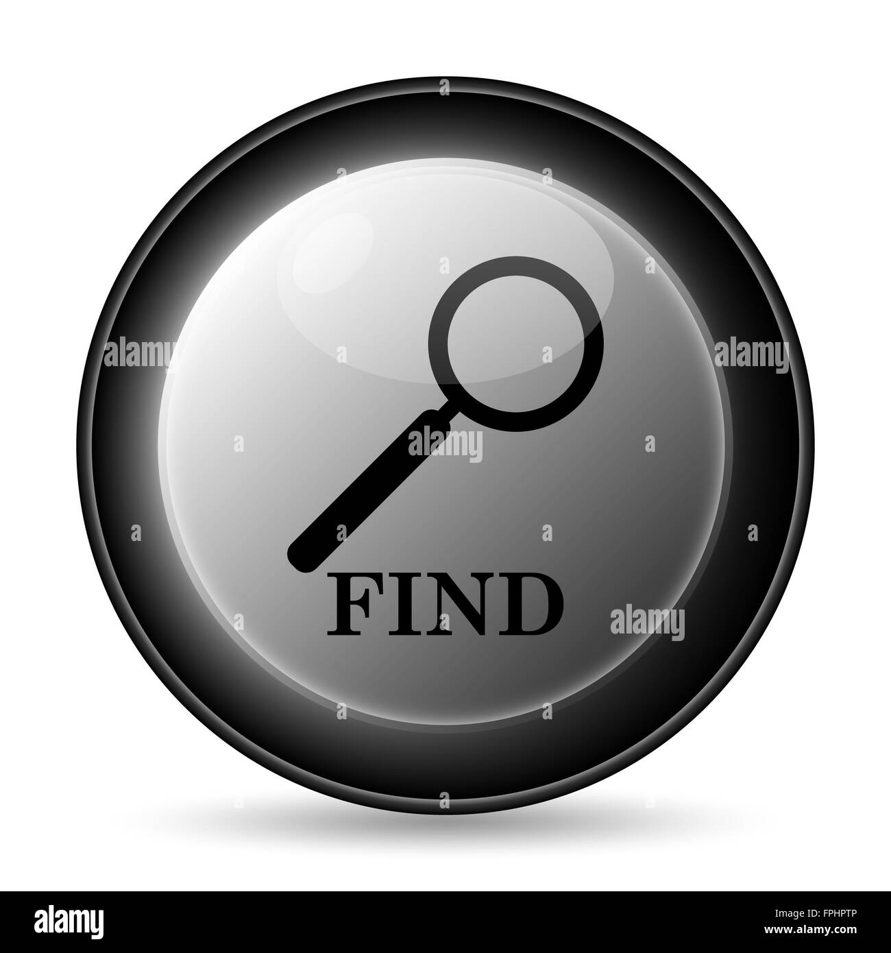 Find icon. Internet button on white background Stock Photo - Alamy
