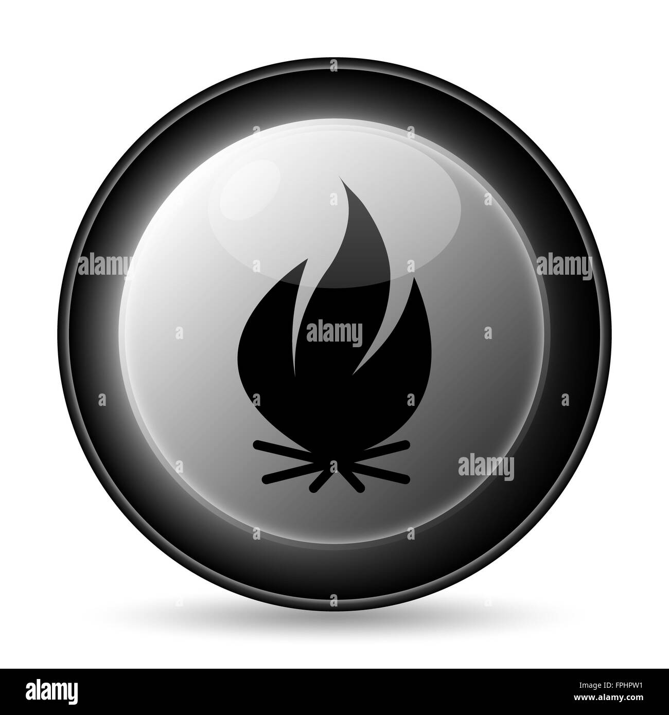 Fire icon. Internet button on white background Stock Photo - Alamy