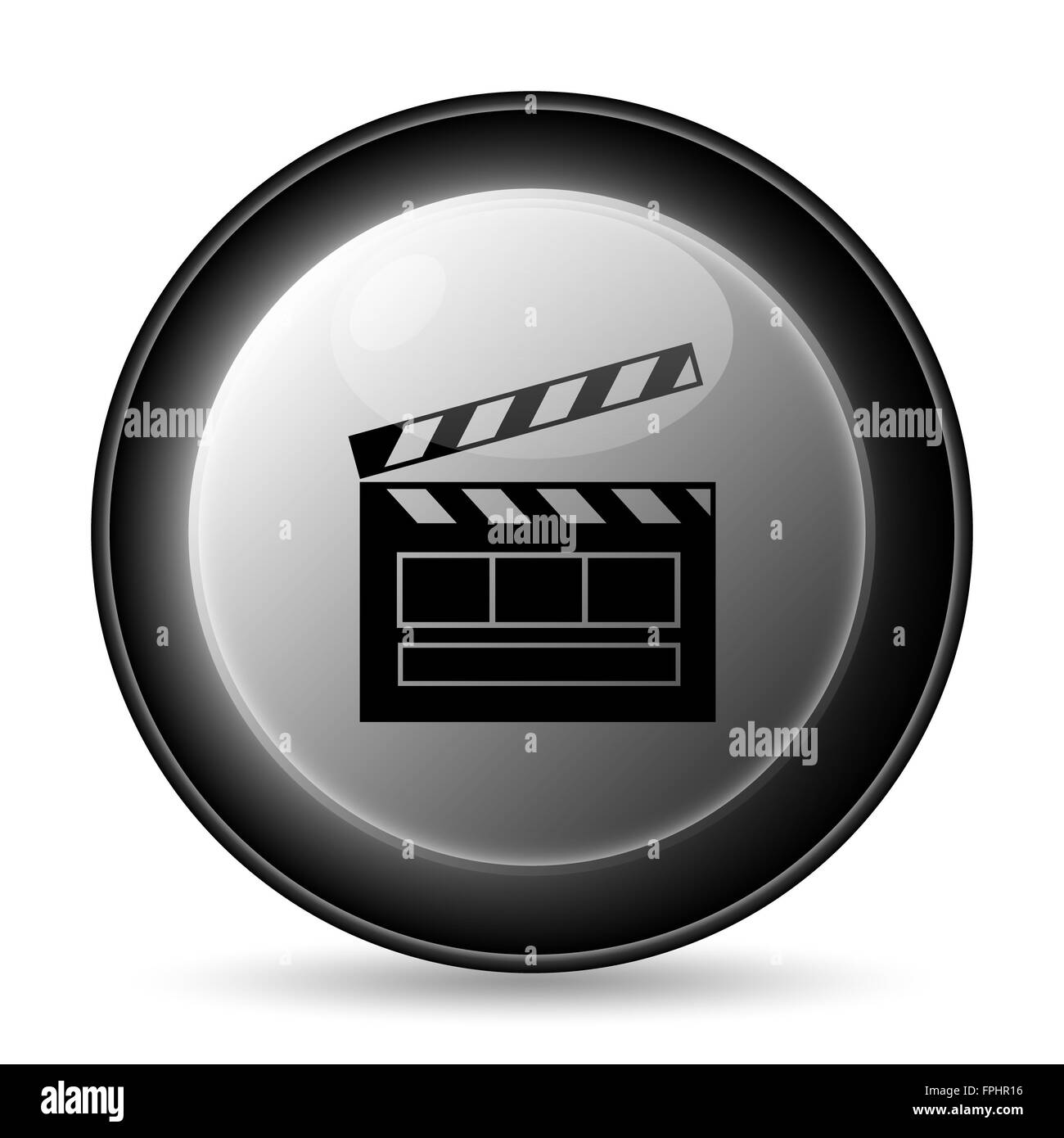 Movie icon. Internet button on white background Stock Photo - Alamy