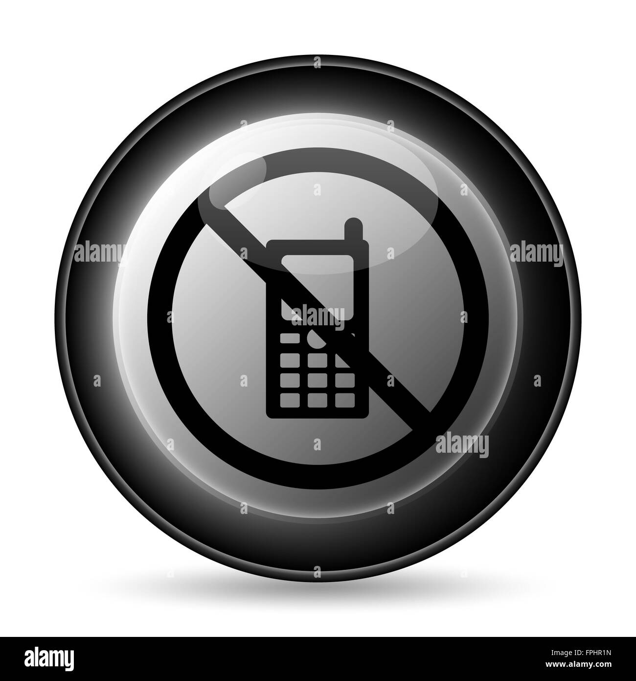 Mobile phone restricted icon. Internet button on white background Stock ...