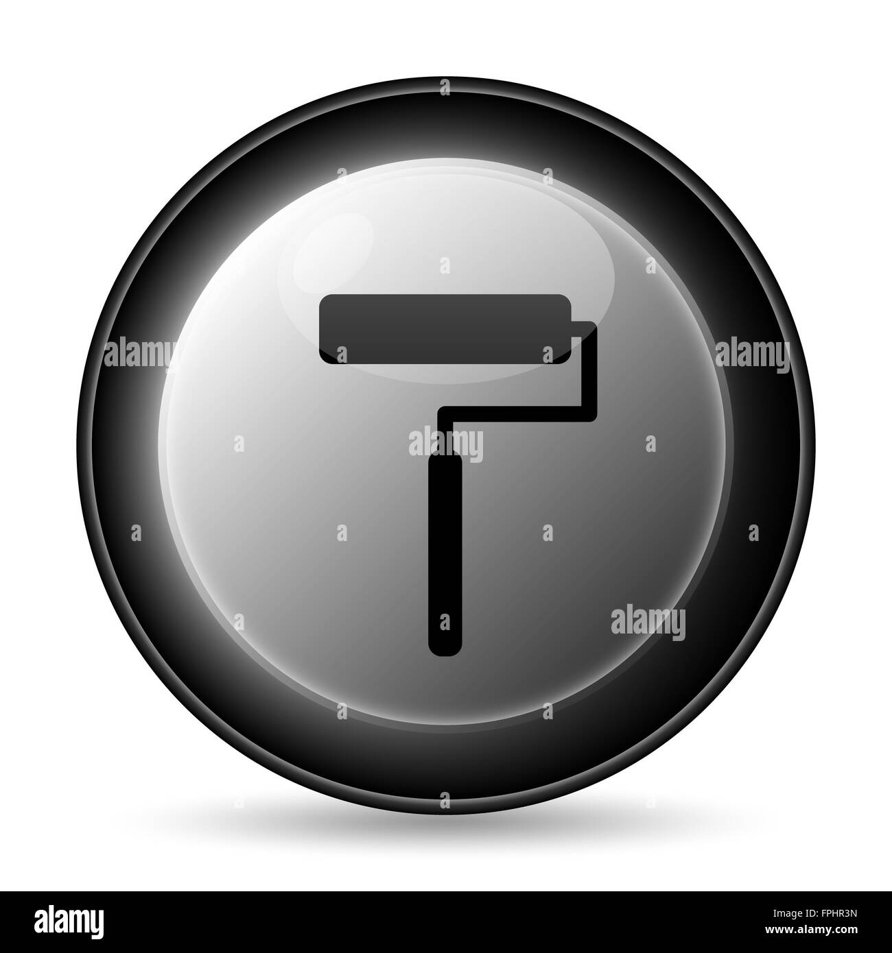 Roller icon. Internet button on white background Stock Photo - Alamy