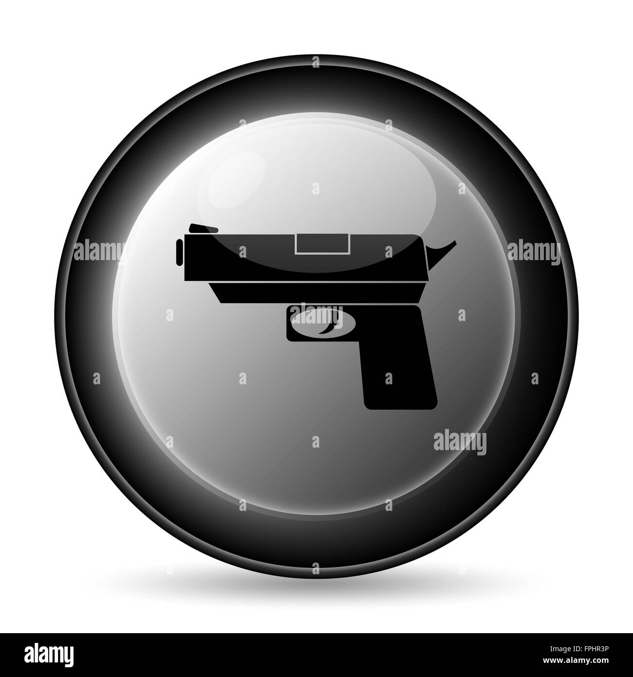 Gun icon. Internet button on white background Stock Photo - Alamy