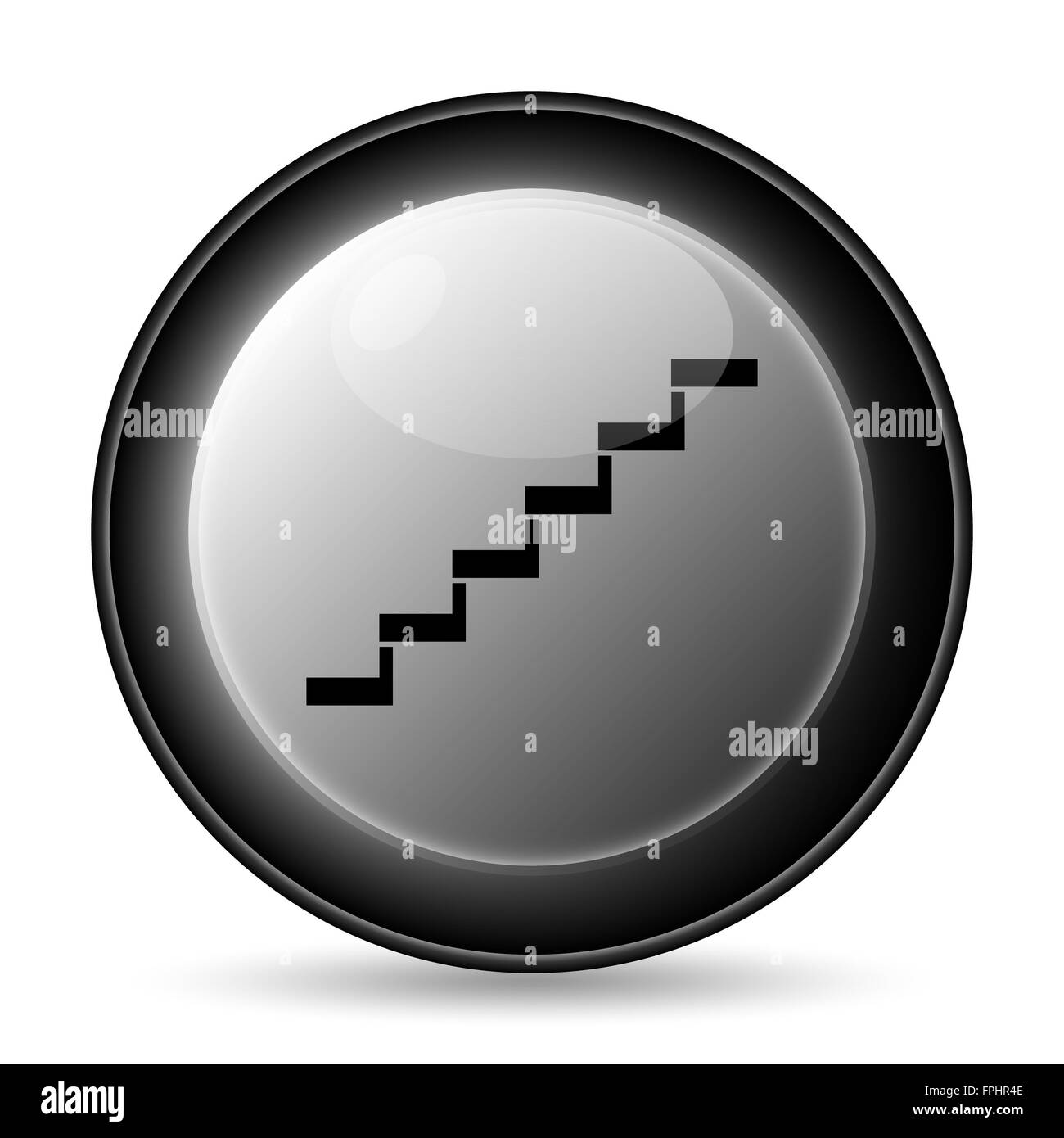 Stairs icon. Internet button on white background Stock Photo - Alamy
